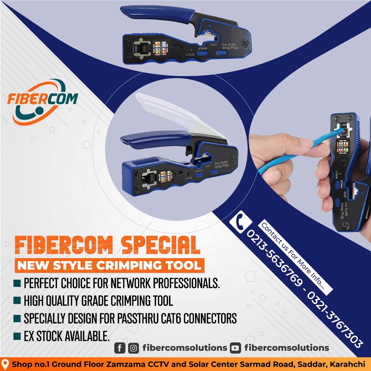 CAT6 RJ45 Passthrough Crimping Tool