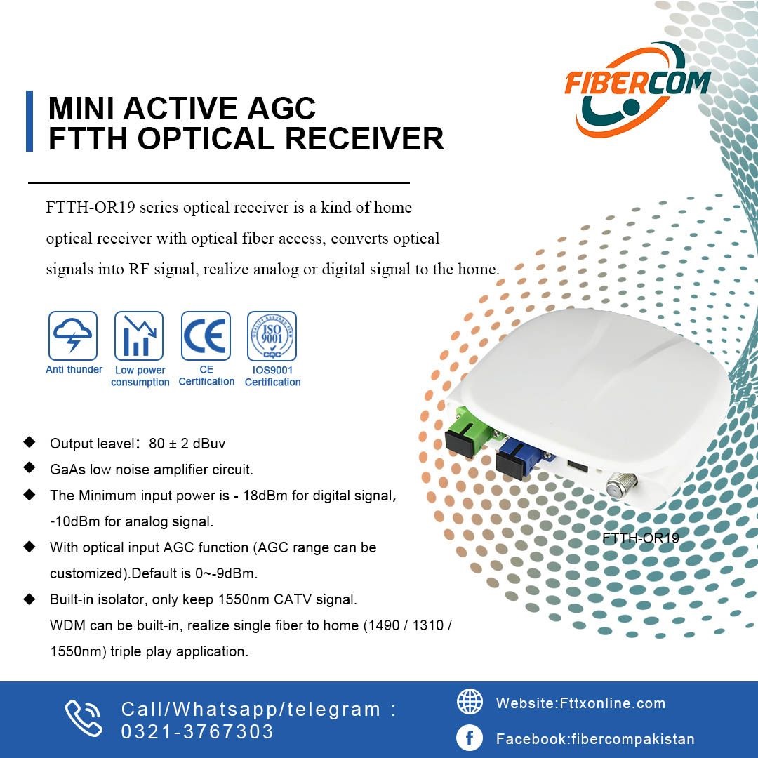 ACTIVE FTTH CATV WDM OPTICAL RECEIVER in Pakistan for Rs. 2650.00 ...