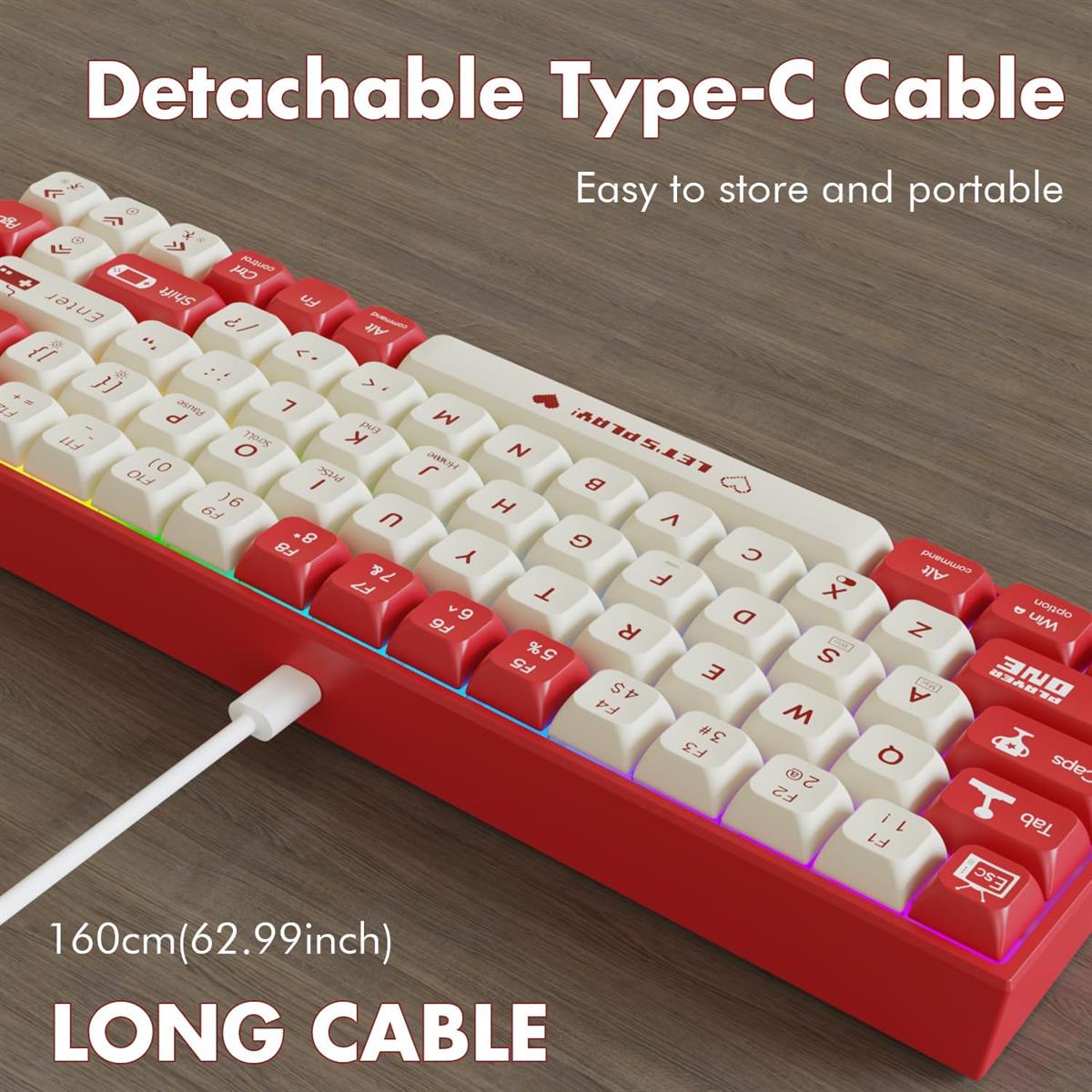 Ajazz AK680 Wired (White Red, Red Switch) | Wired Gaming Keyboard ...