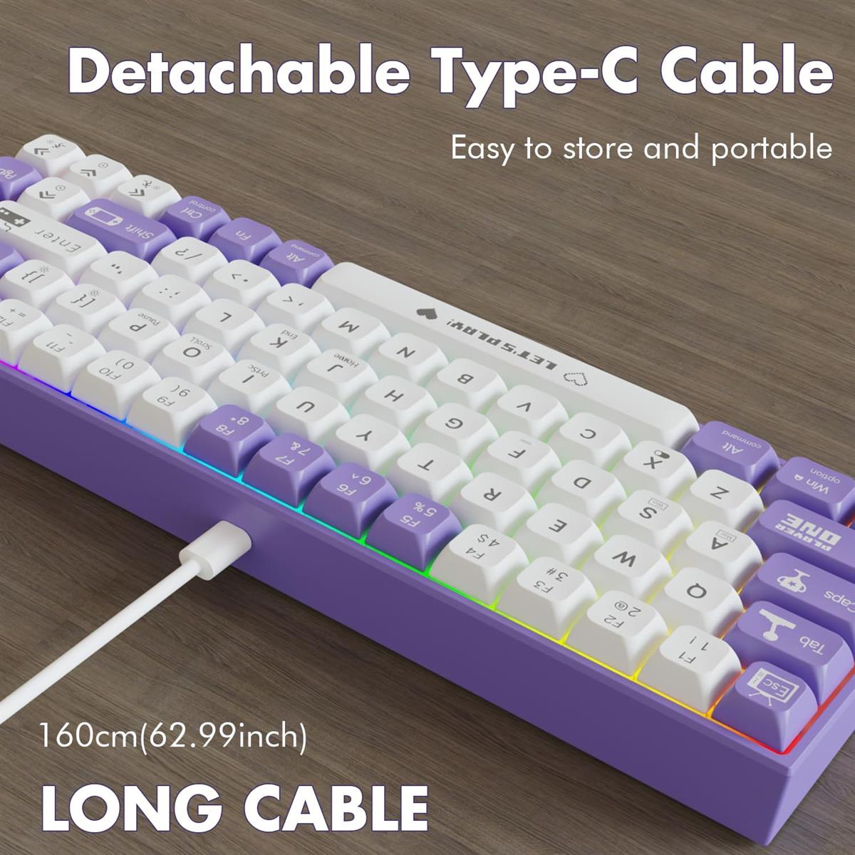 Ajazz AK680 Wired (White Purple, Red Switch) | Wired Gaming Keyboard ...