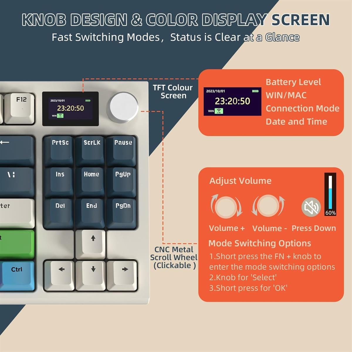 Attack Shark K86 Retro Blue | Wireless Gaming Keyboard | Price in Pakistan