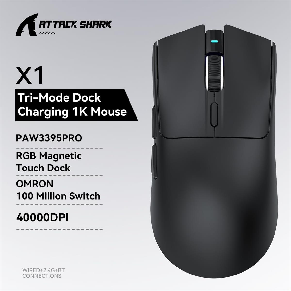 Attack Shark X1 (Black with Grip Tape) | Wireless Gaming Mouse | Price ...