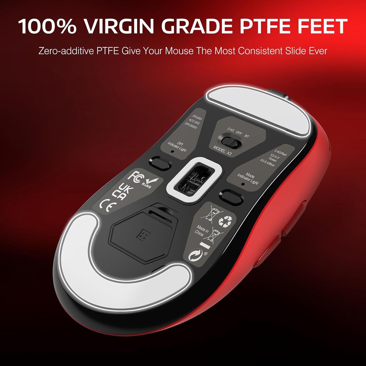 Attack Shark X3 (Red) | Wireless Gaming Mouse | Price in Pakistan