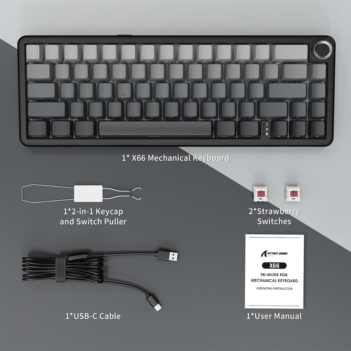 Attack Shark X66 (Moonlit Night) | Wireless Gaming Keyboard | Price in ...