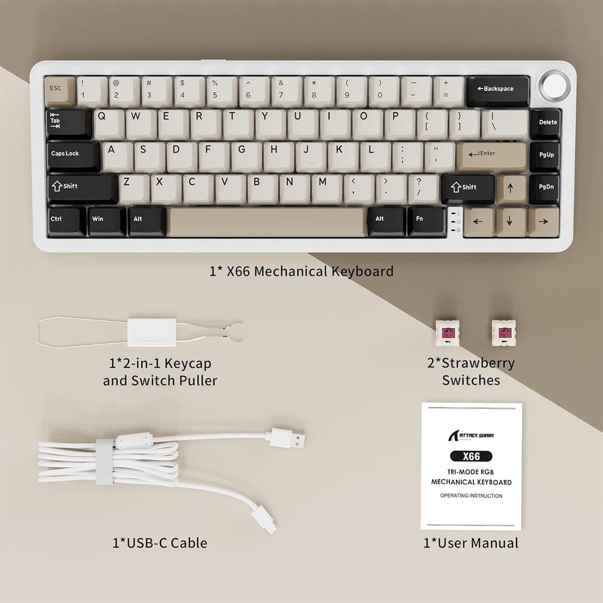 Attack Shark X66 (White Cheese) | Wireless Gaming Keyboard | Price in ...