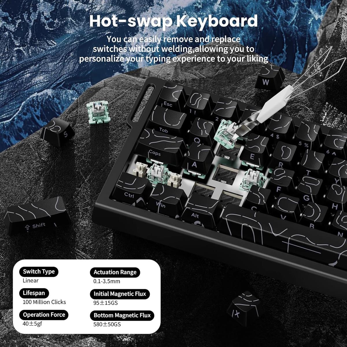 Attack Shark X68 HE (Black Contours) | Wired Gaming Keyboard | Price in ...