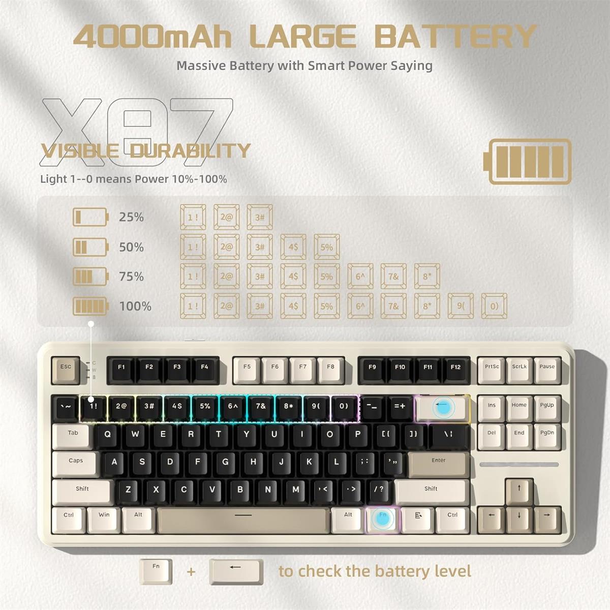 Attack Shark X87 (Cheese White) | Wireless Gaming Keyboard | Price in ...