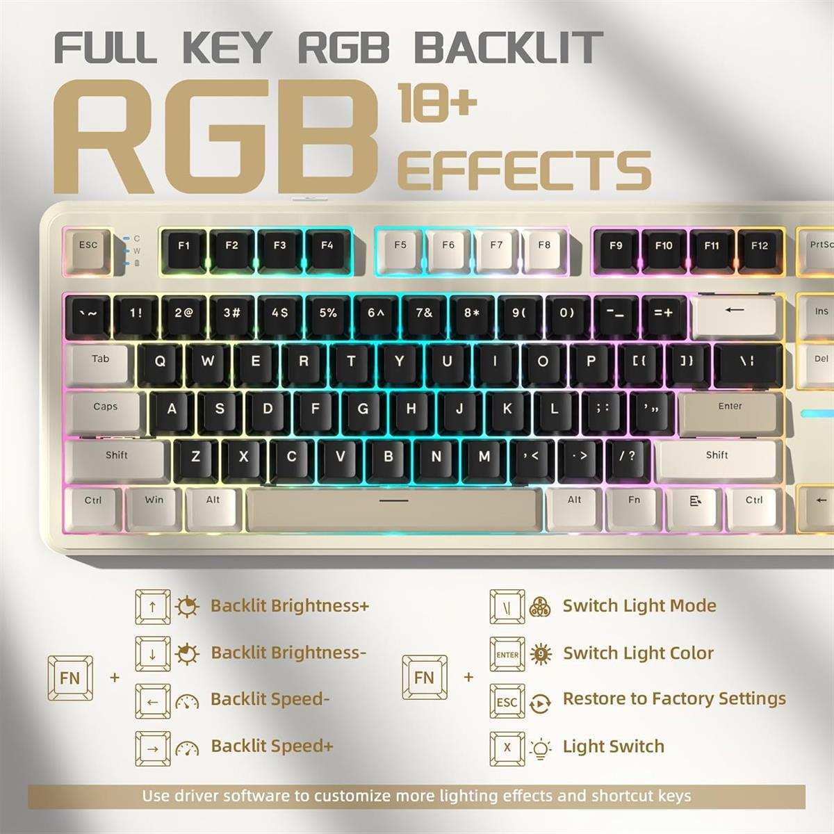 Attack Shark X87 (Cheese White) | Wireless Gaming Keyboard | Price in ...