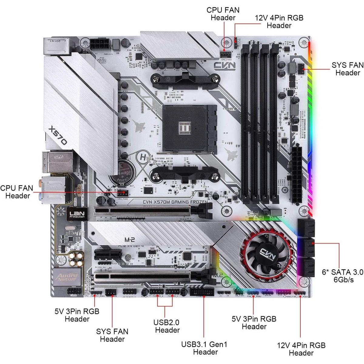 Colorful CVN X570M Gaming Frozen V14 | AM4 Micro-ATX Motherboard ...