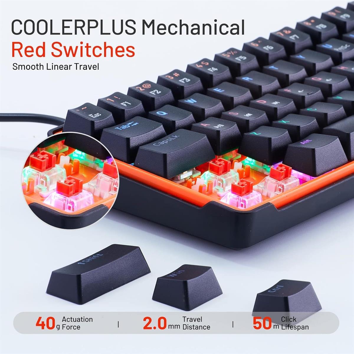 CoolerPlus Wired Gaming Keyboard (Black, Red Switch) | Price in Pakistan