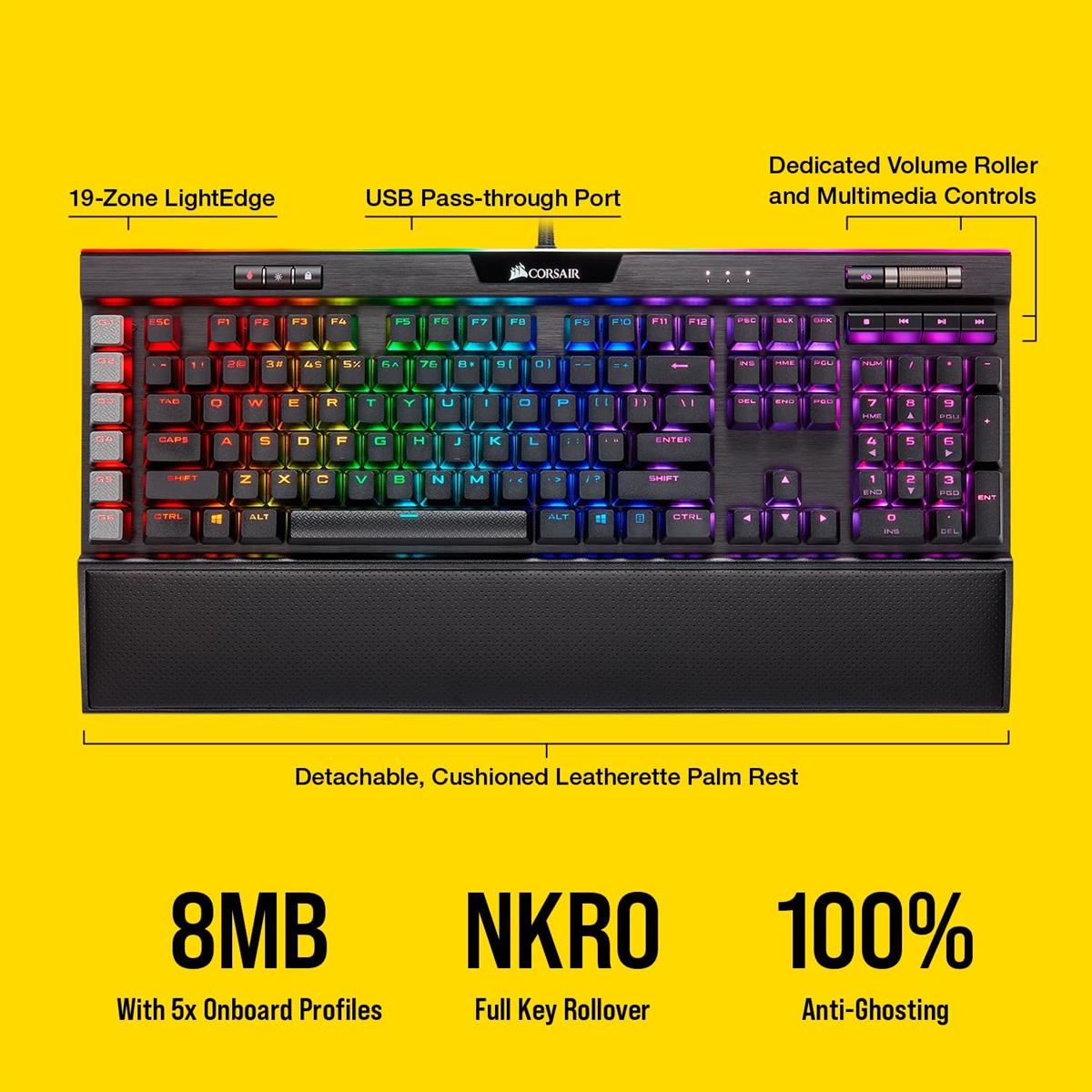 Corsair K95 RGB Platinum XT (Black, Cherry MX Speed, Open Box) | Wired ...