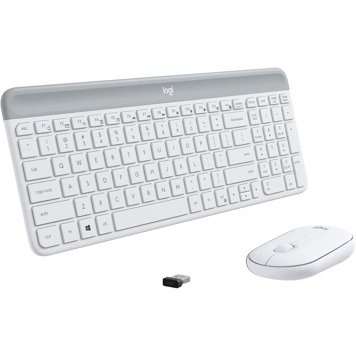 Logitech MK470 Slim (Off-White, Box Open) | Wireless Keyboard Mouse ...