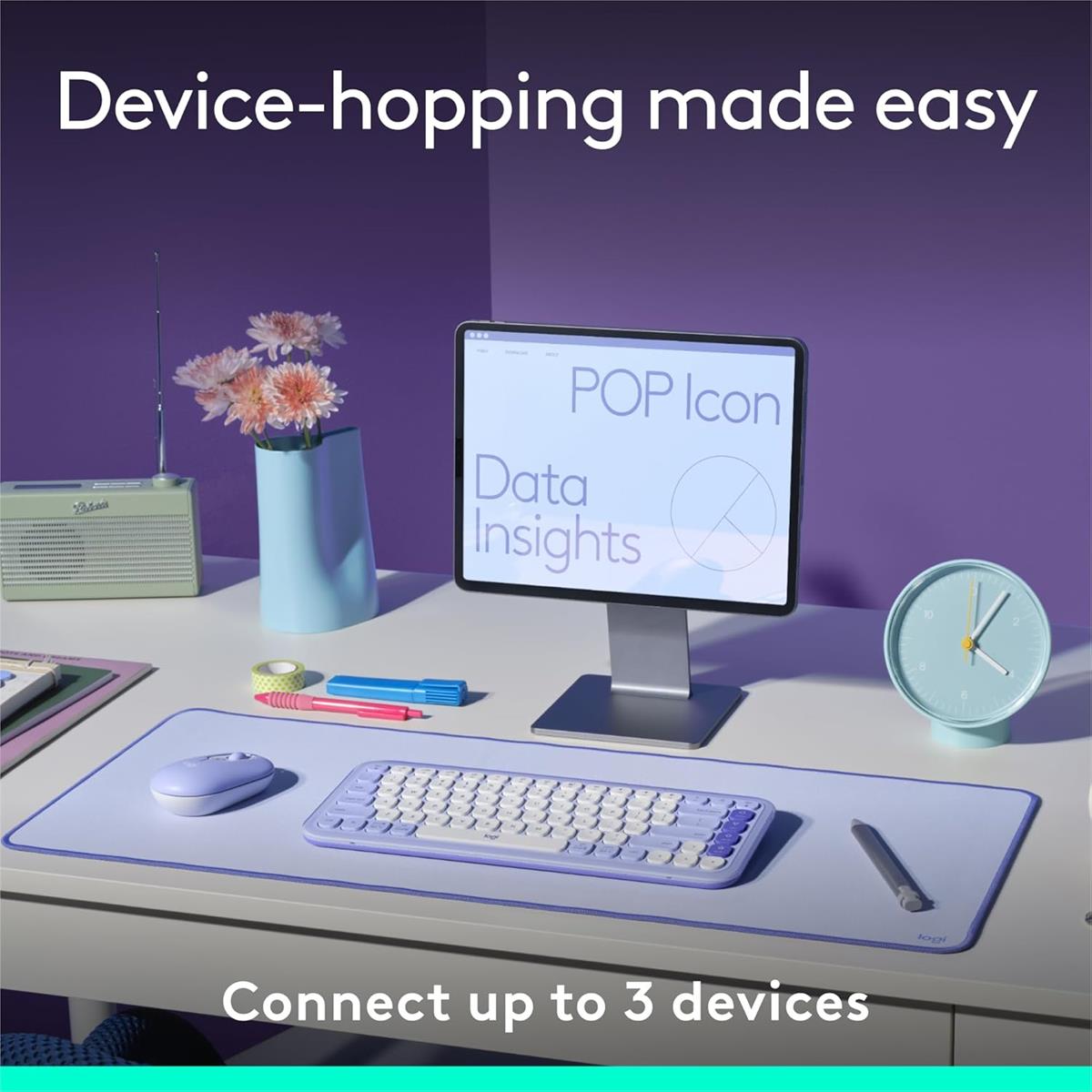Logitech Pop Icon Keys (Off White and Orange) | Wireless Bluetooth ...