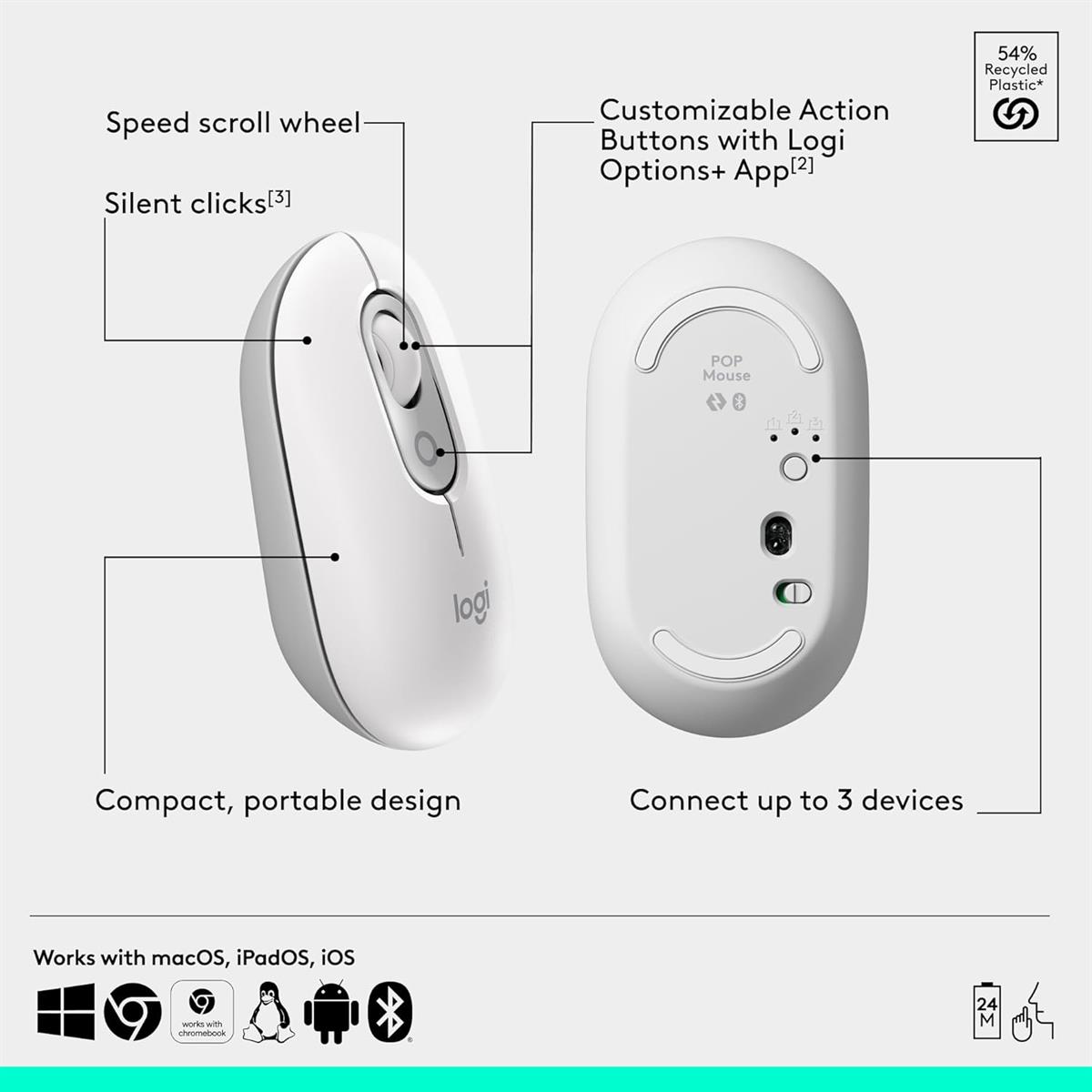 Logitech POP Mouse (Off-White) | Wireless Mouse | Price in Pakistan