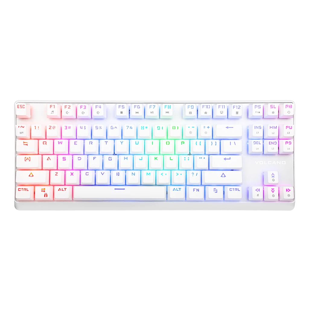 ModeCom Volcano Lanparty (White, Blue Switch) | Wired Gaming Keyboard ...