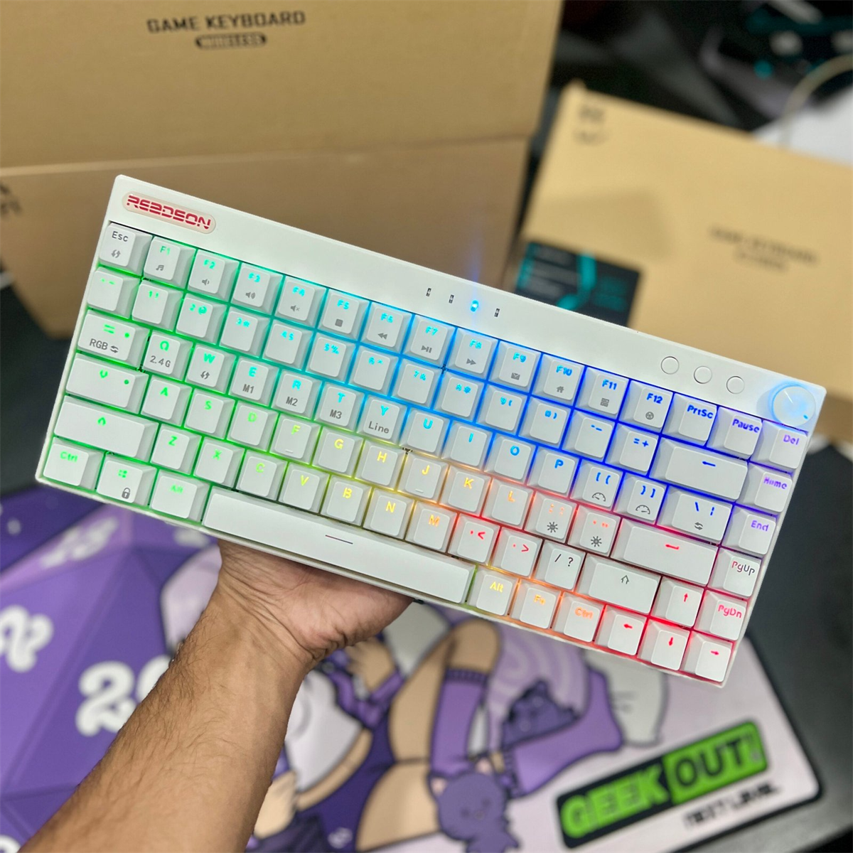 Readson WL82/84 Plus (White, Brown Switch) | Wireless Gaming Keyboard ...