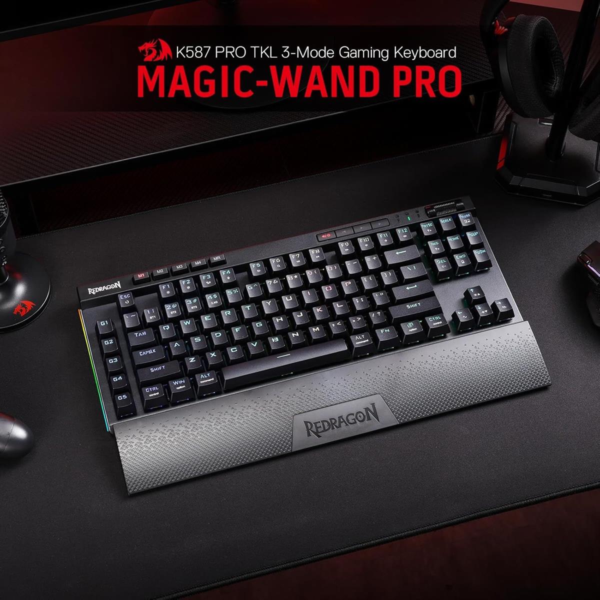 Redragon K587 Magic-Wand Pro (Red Switch) | Wireless Gaming Keyboard ...