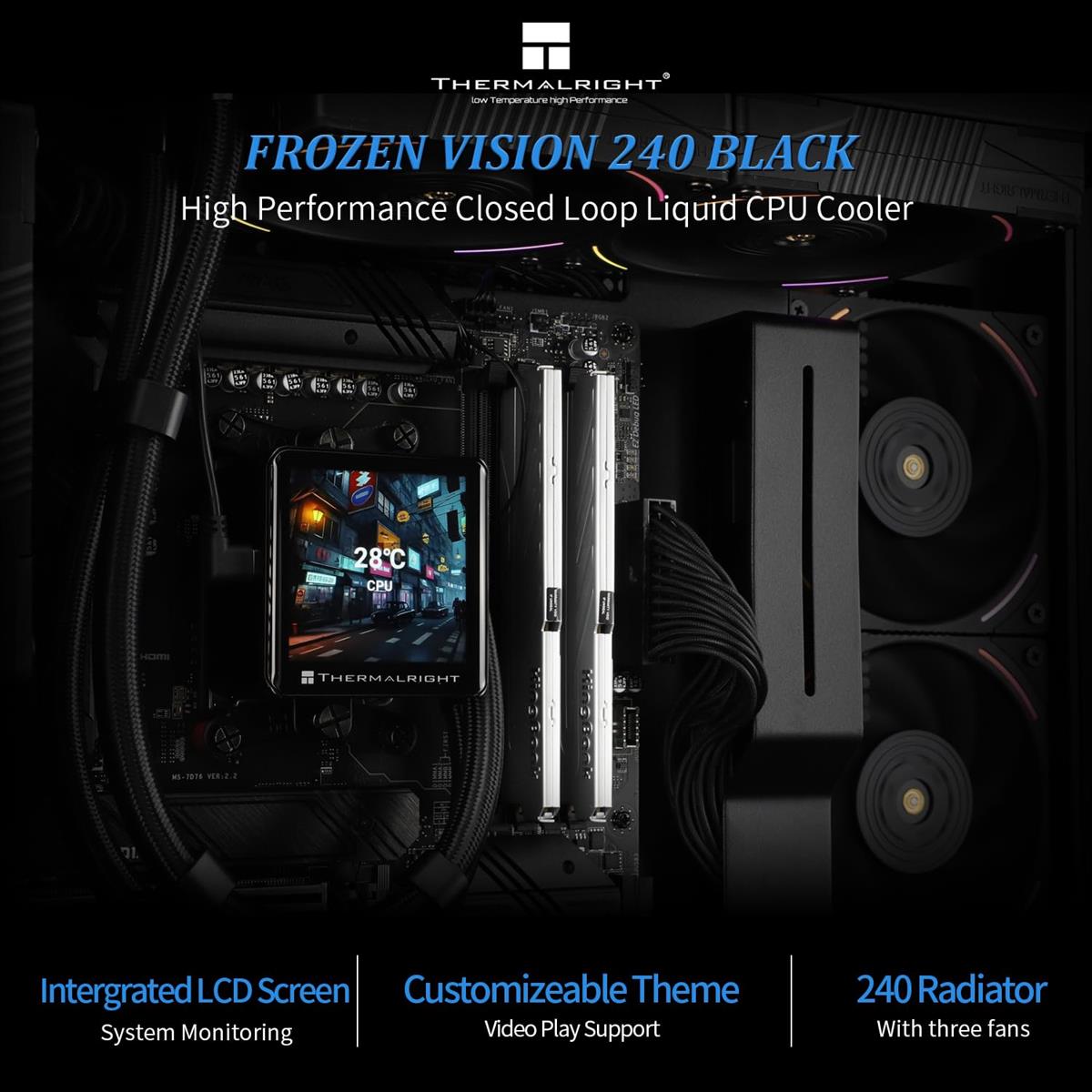 Thermalright Frozen Vision 240 Black | 240mm Liquid Cooler | Price in ...