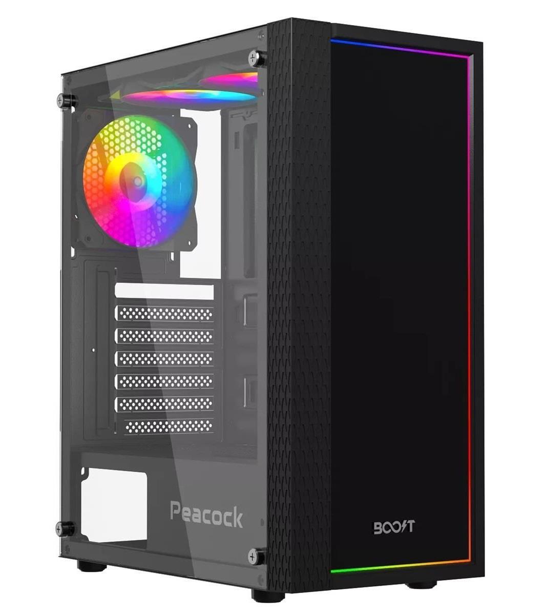 Boost Peacock Mid-Tower ATX Case - Black | Price in Pakistan