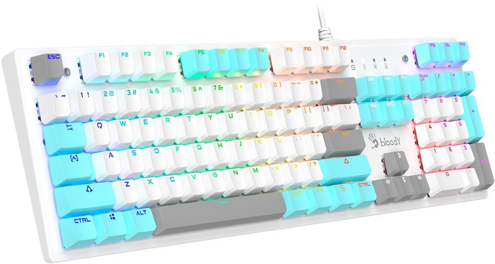 A4tech Bloody S510N Mechanical Switch RGB Gaming Keyboard (Icy White) in Pakistan - TechGlobe.pk