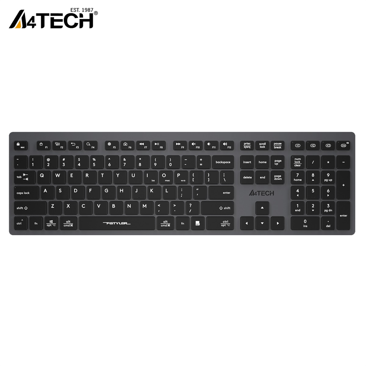 A4tech FBX50C Bluetooth & 2.4G Wireless Keyboard Black/White in ...