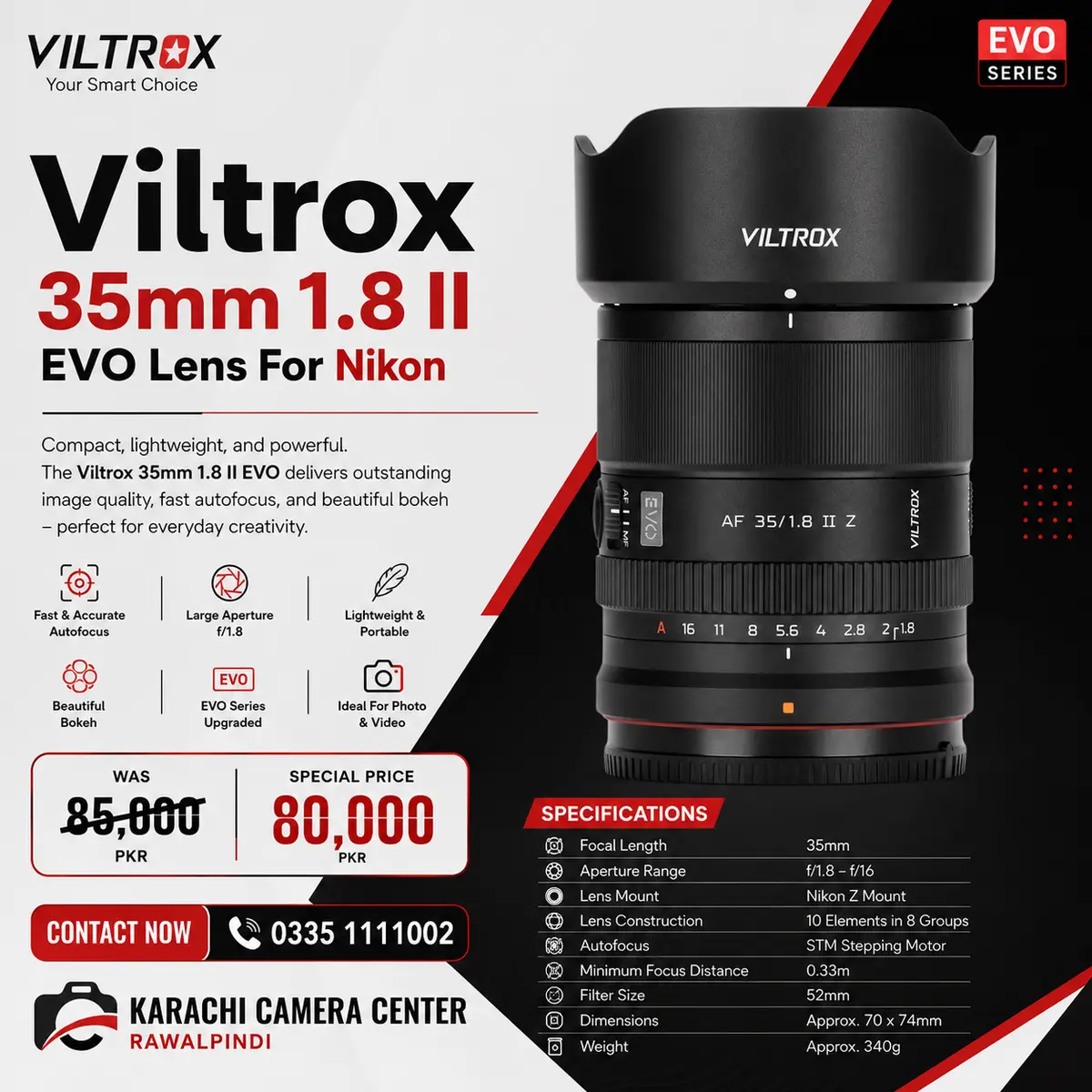 Viltrox AF 35mm F1.8 II EVO Lens Nikon Z Mount Price in Pakistan ...