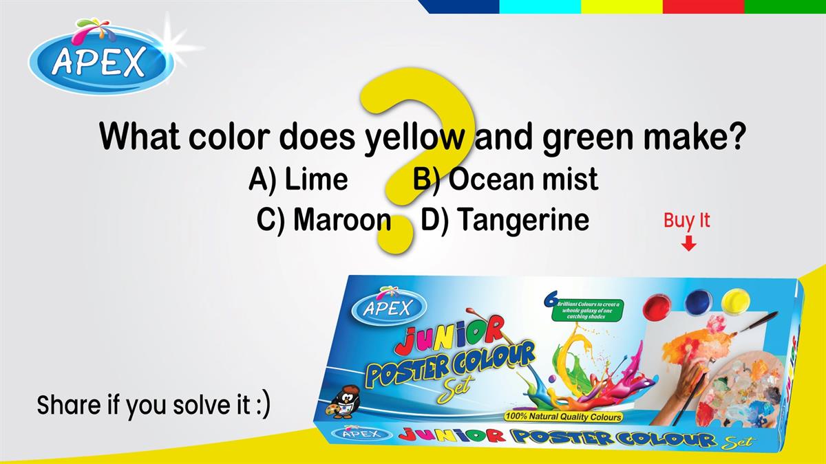 Apex A-606P Junior 6 Poster Colour Set