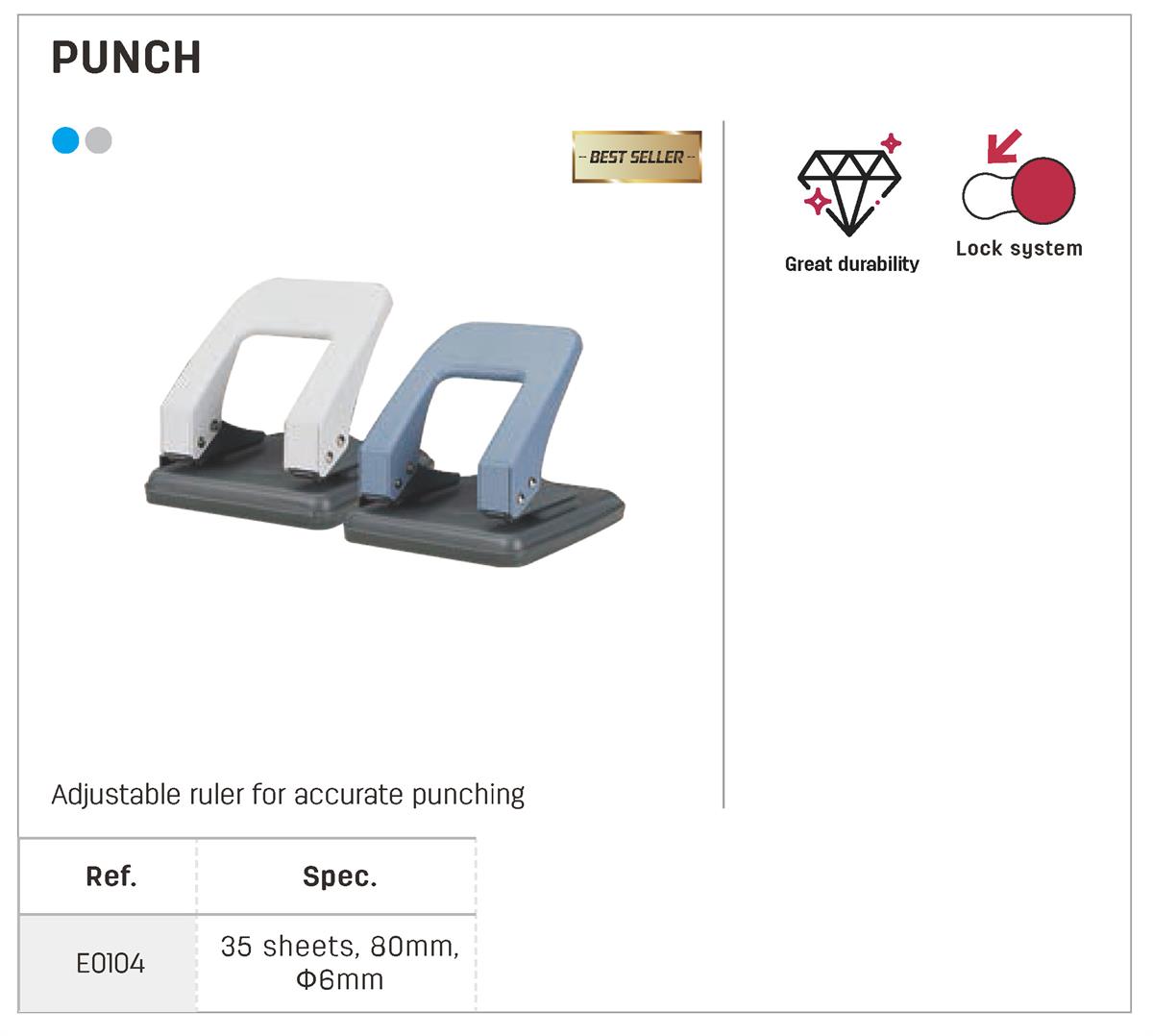 Deli E0104 35 Pages Metal 2-Hole Punch Machine