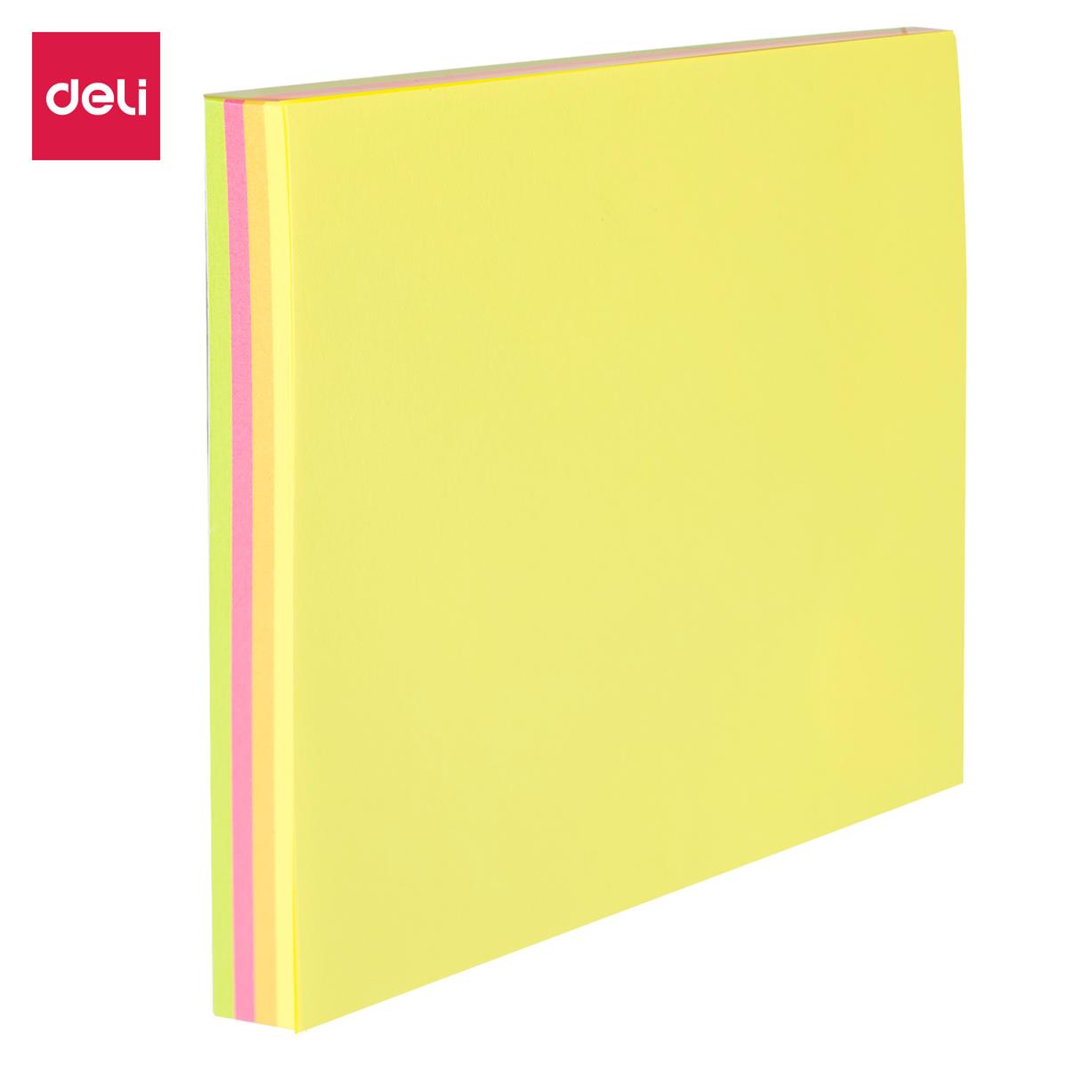 Deli EA02602 Neon Color Sticky Notes 4 Colours 3x3 Inches