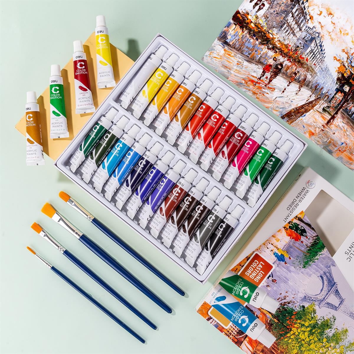 Deli EC12 Colour Emotion 12ml 12 & 24 Acrylic Colour Set