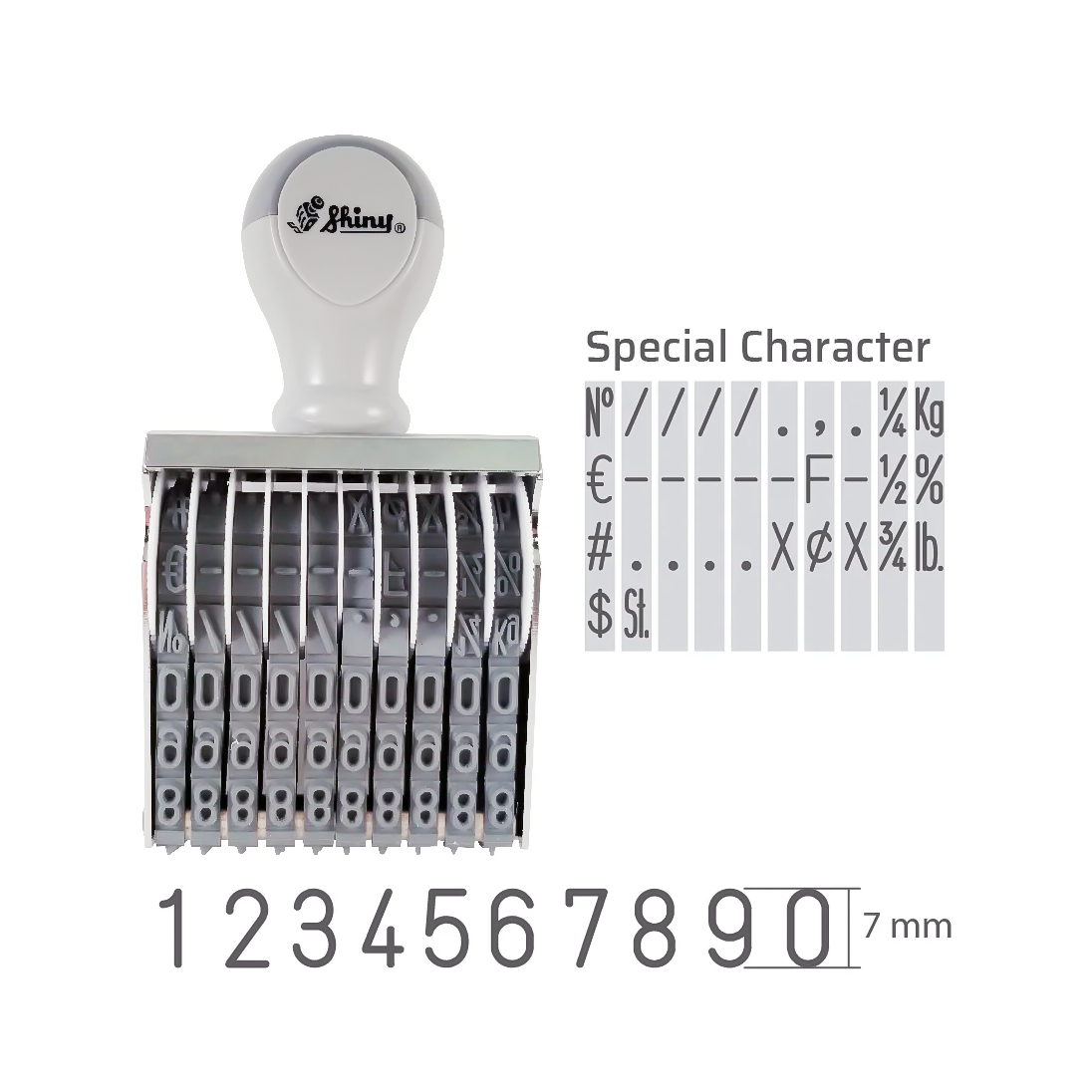 Shiny 8 & 10 Digits 7mm Manual Numbering Stamps