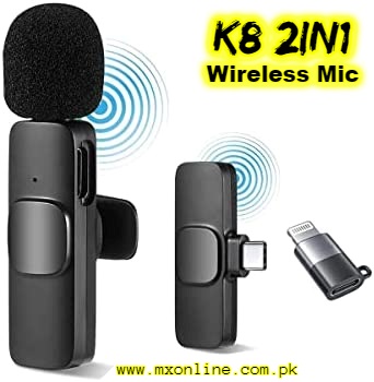 K8 2in1 Wireless Microphone in Pakistan for Rs. 1500.00 | MicroXpert Addons