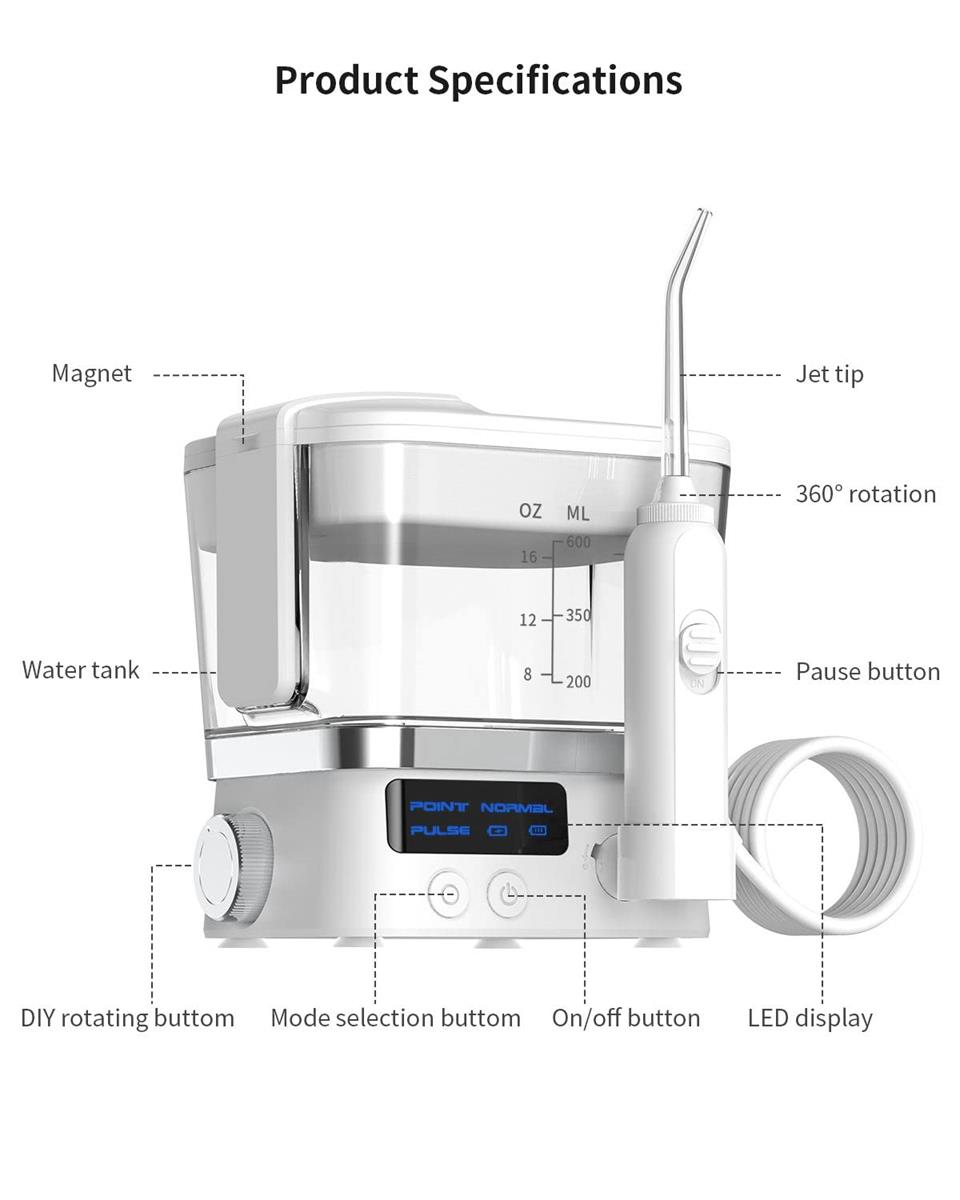 AUPO Electric Dental Oral Irrigator Water Flosser Hand held for Teeth ...