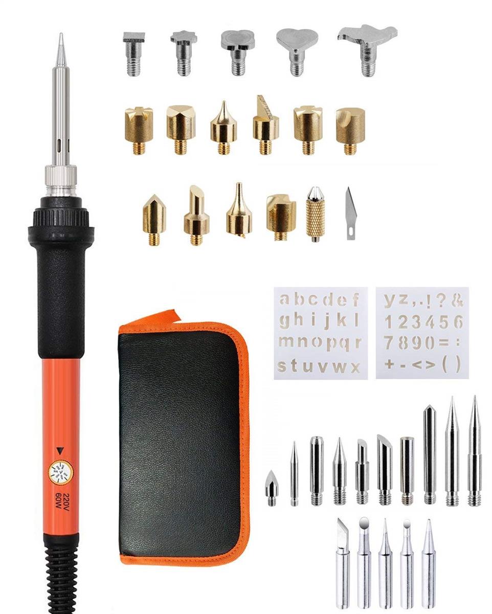 Wood Pyrography Kit 60W, Adjustable Temperature, Professional Electric ...