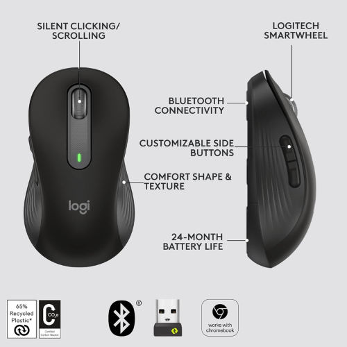 Logitech Signature M650 Wireless Mouse - For Small to Medium Sized Hands