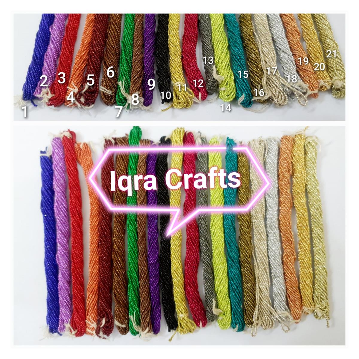 Pack Of 2 (4.5 gaz Each) Metallic Cord Rope Lurex, 1mm Crafts in ...