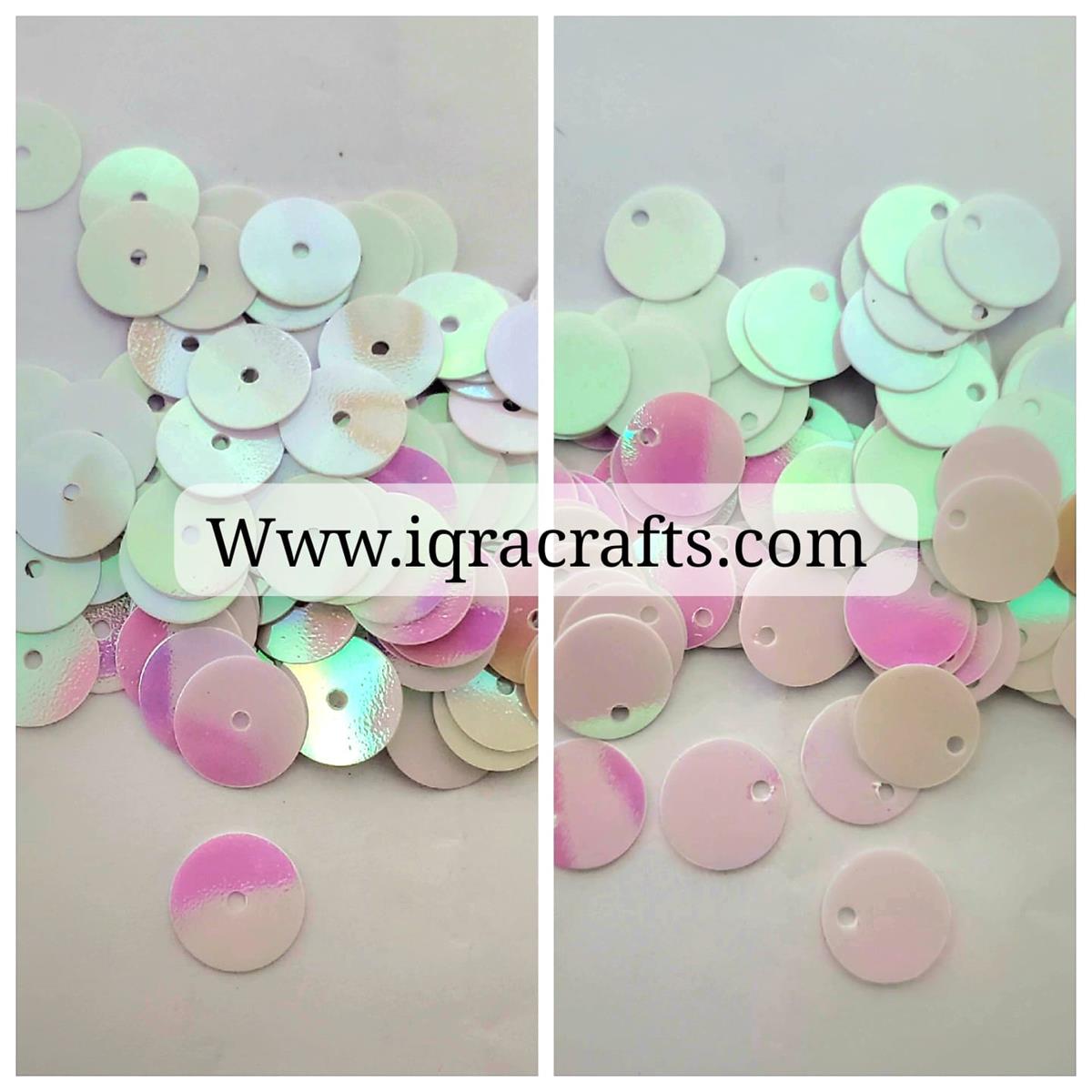 10 gm Sequins Craft Loose, Flat Round for DIY Crafts,10mm (centre and ...