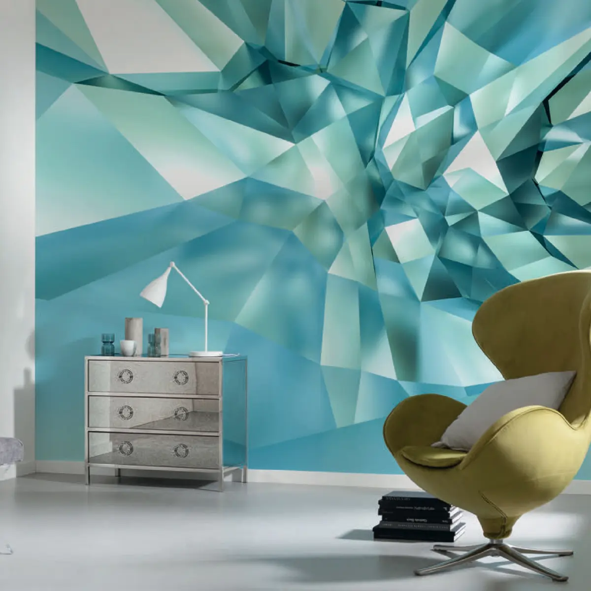 3D Crystal Cave Wall Pictures – Turquoise Design | Hatimi Interiors