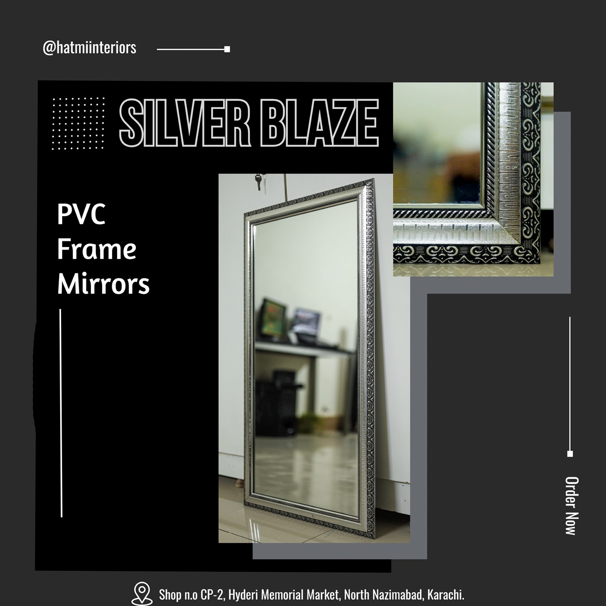 SILVER BLAZE | PVC FRAME MIRRORS in Pakistan | HATIMI INTERIORS