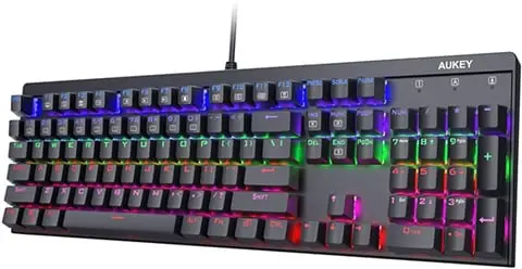 AUKEY Mechanical Gaming Keyboard RGB Backlit 105 Keys QWERTY UK Layout ...