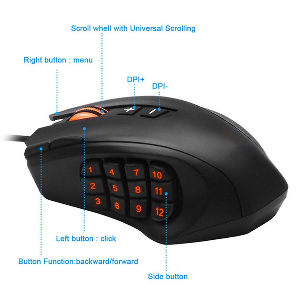 Rytaki R6 Wired Gaming Mouse 16400 DPI Laser RGB Gaming Mice 16 Buttons ...