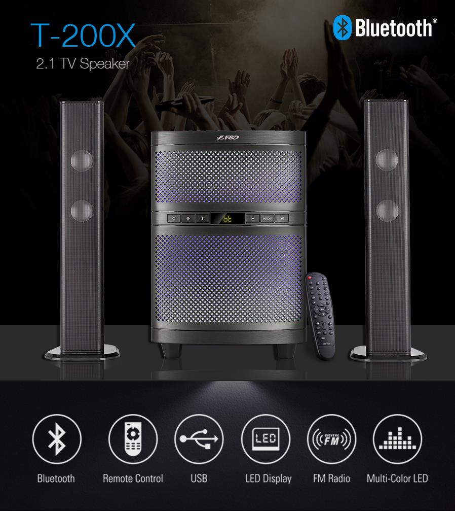 F&D T200X 140 W 2.1 Channel Soundbar Cum Tower Speaker Wireless ...