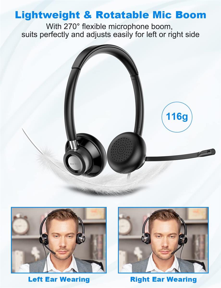 New bee USB Headset with Microphone for PC, Computer Headset with in ...