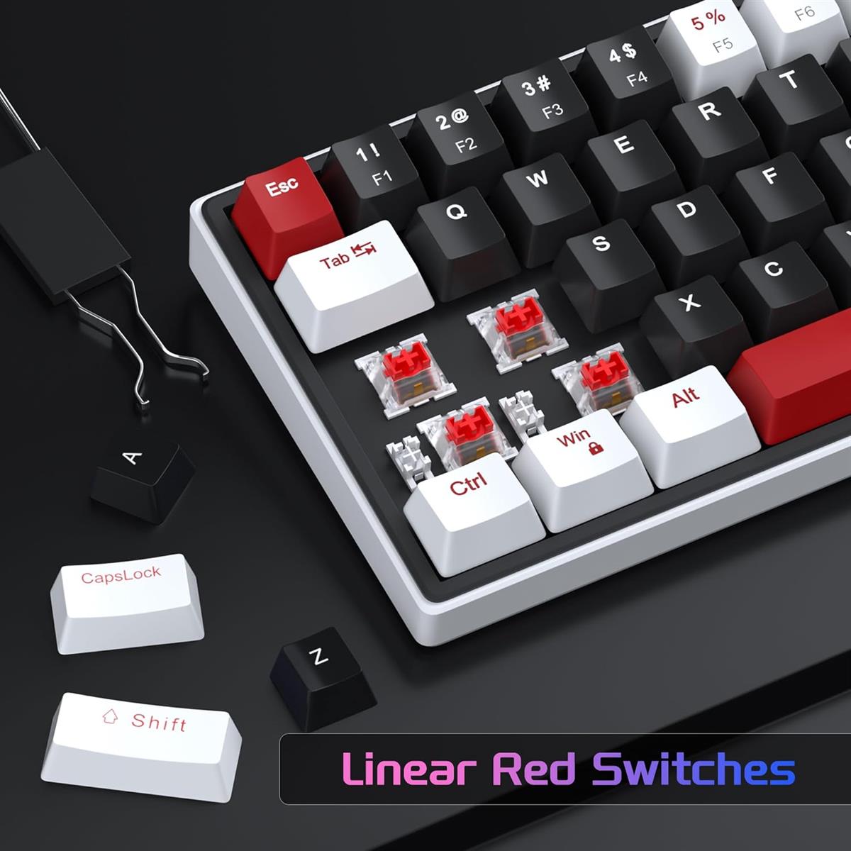 MageGee 60% Mechanical Gaming Keyboard, 68 Keys Compact Blue LED ...