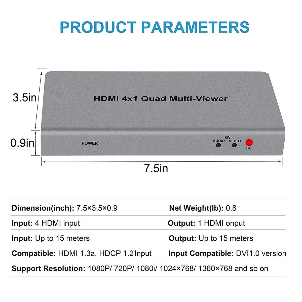 4X1 HDMI Multi-Viewer HDMI Quad Screen Real Time Multiview With HDMI ...