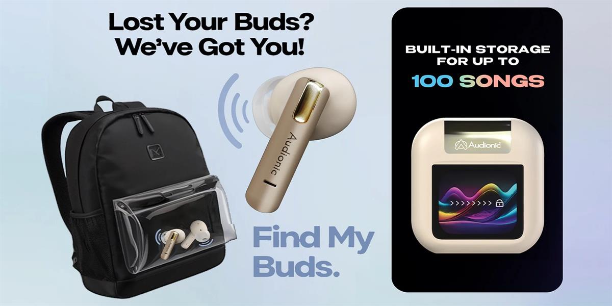 Audionic Trance Airbud 810 with Quad Mic ANC Earbuds, Touch LCD Display ...