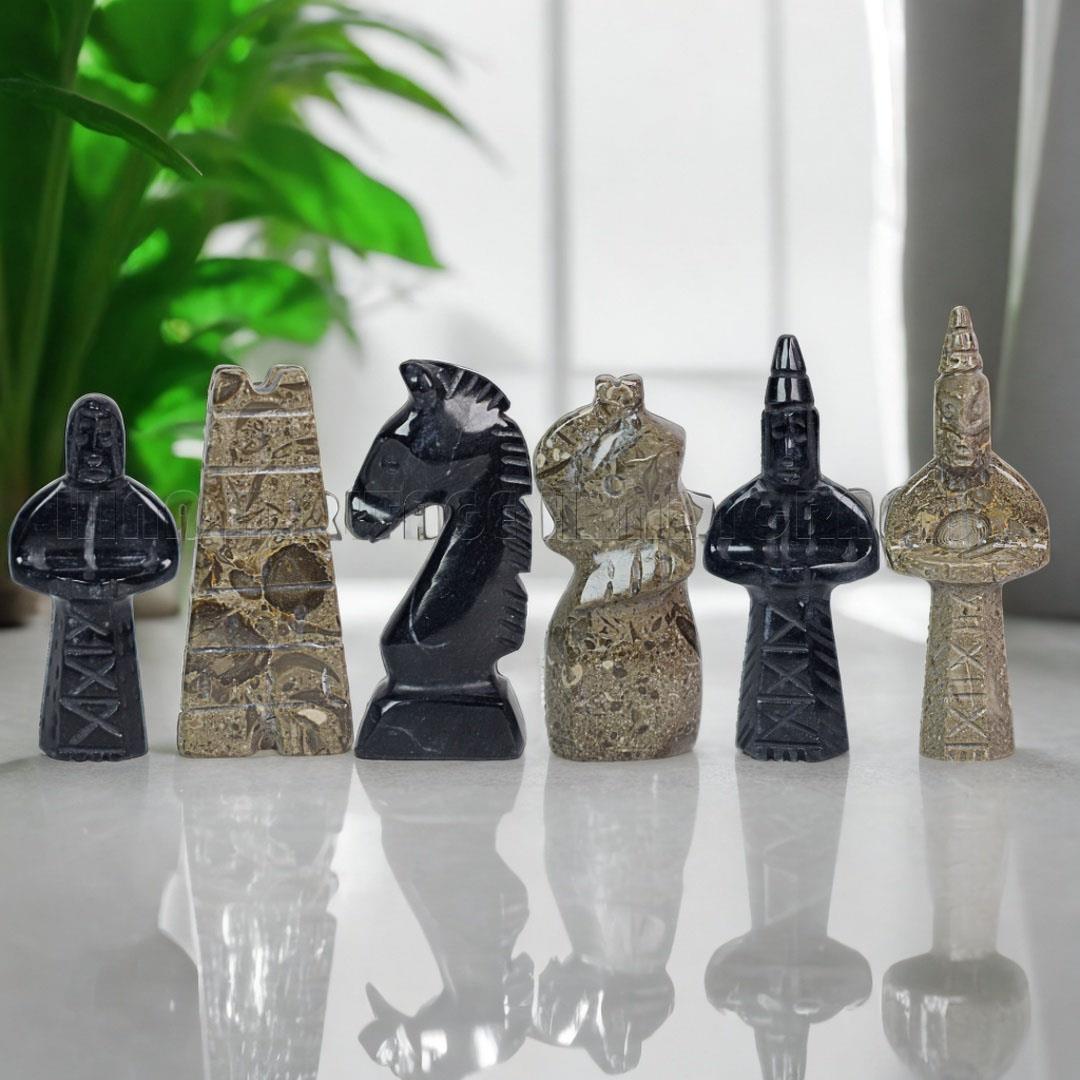 Jet Black and Oceanic Royal Bishop Series Chess Pieces - Luxurious ...