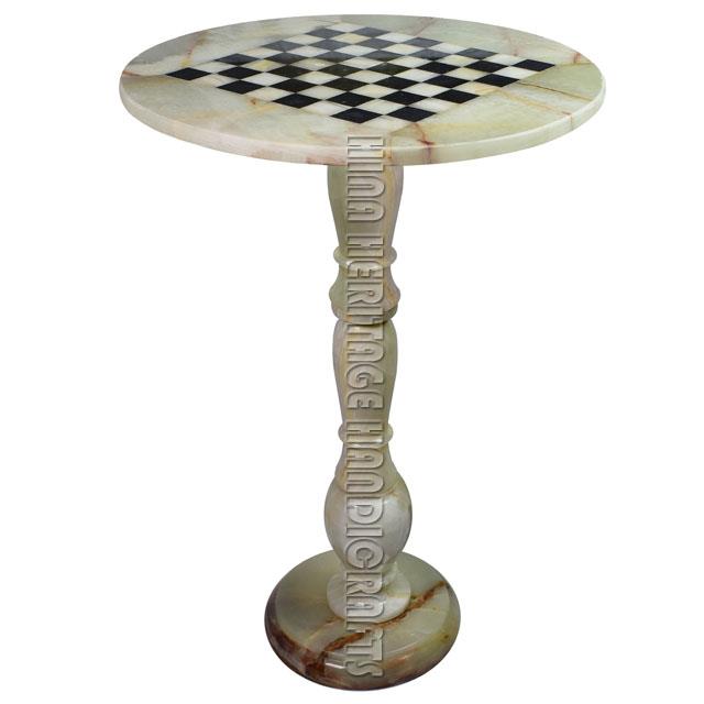 Explore Exquisite Light Green Onyx & Jet Black Marble Chess Tables in ...