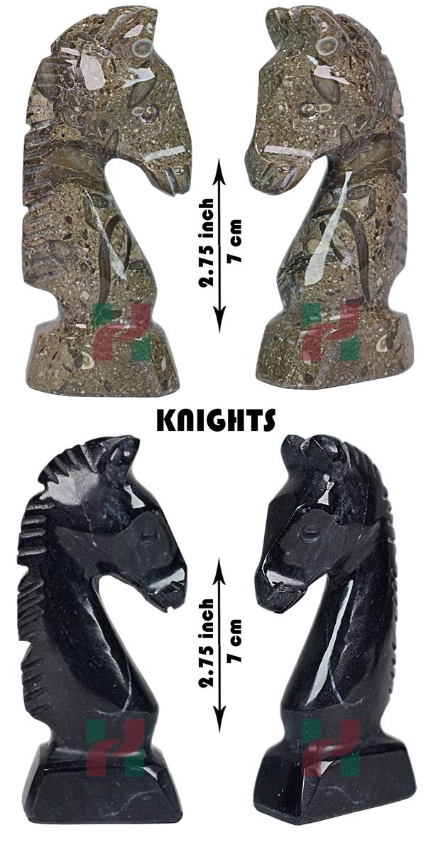 Jet Black and Oceanic Royal Bishop Series Chess Pieces - Luxurious ...