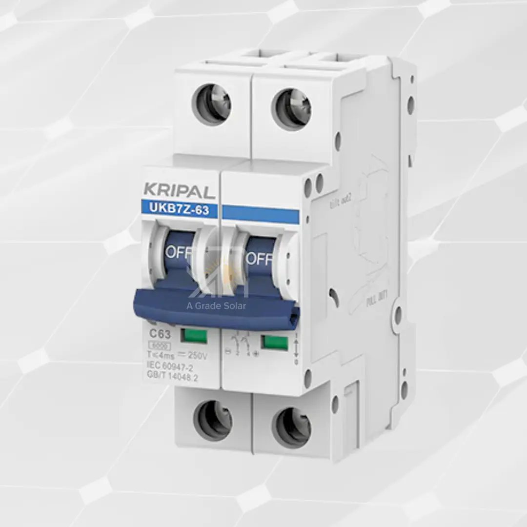 KRIPAL UKB7Z-63 2-Pole 500V 63A DC Miniature Circuit Breaker (MCB) in ...